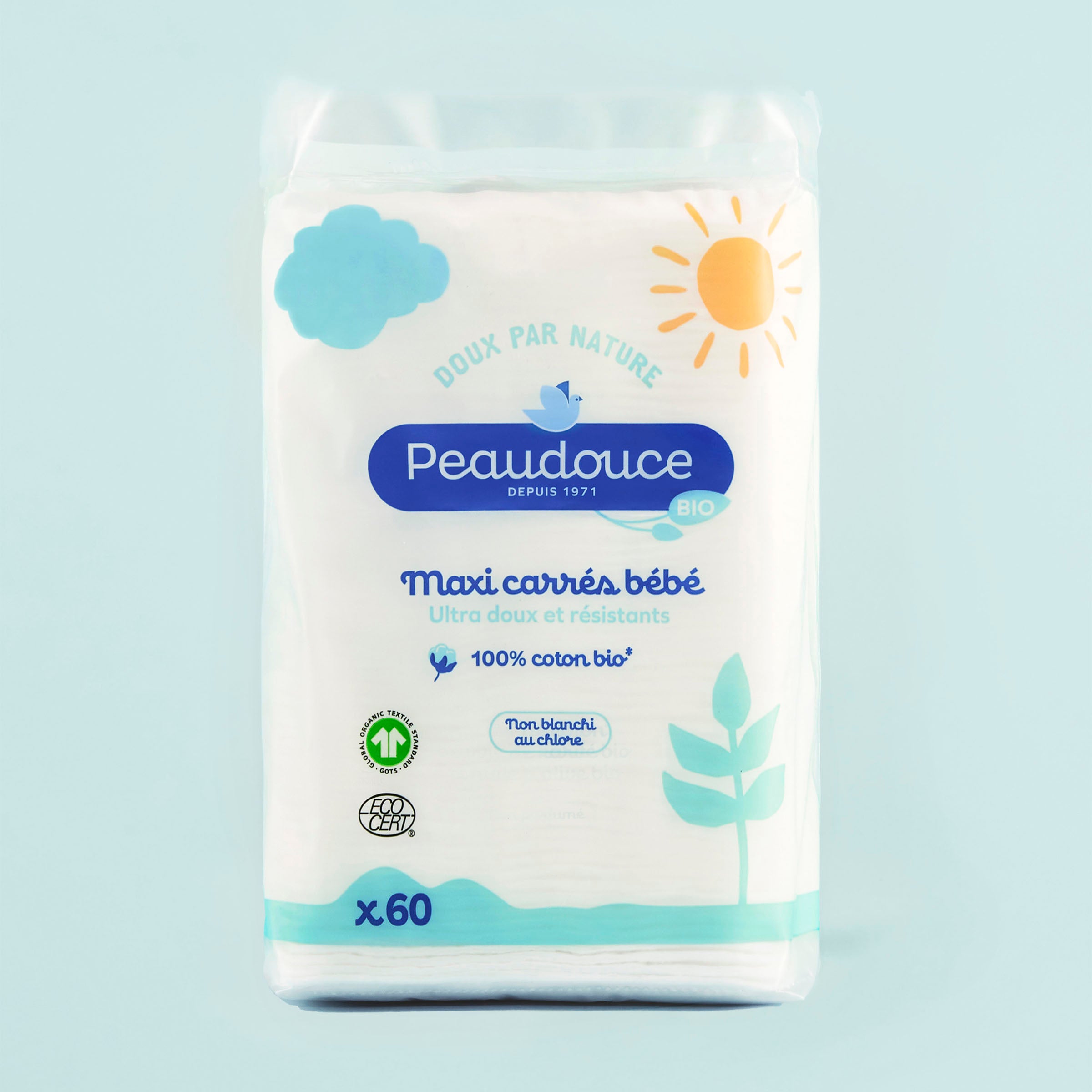 Maxi carrés de coton Bio change bébé – Peaudouce France