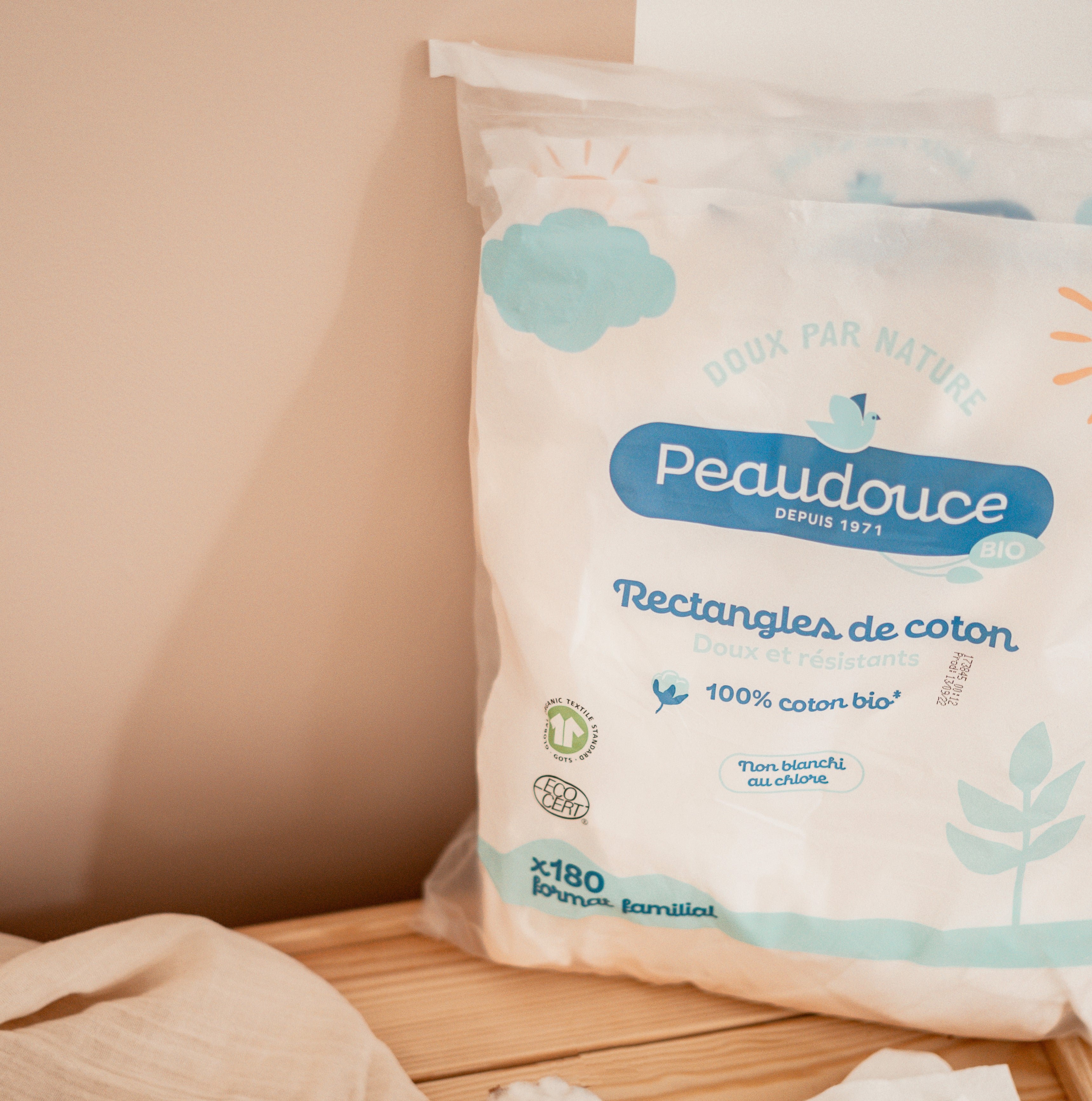 Rectangles de coton Bio change bébé - Peaudouce France